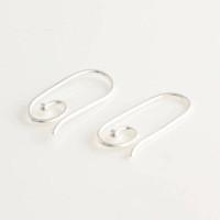 China Handmade Oval Sterling Silver Earring Hooks Circle Silver Ball Earrings for sale