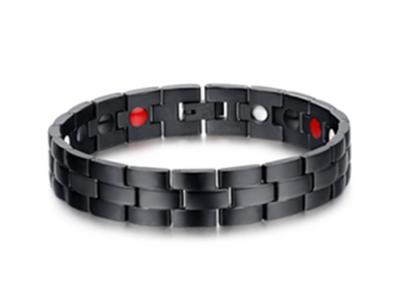 China New Arrival Jewelry Low MOQ Fashion Trend Men's Titanium Steel Four Stone Magnet Bracelet for sale
