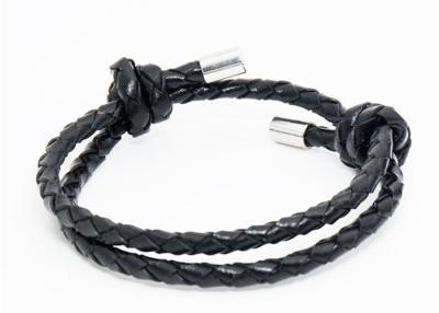 China Mens Leather Bracelets With Stainless Steel Hardware Trending Bangles Jewelry for sale