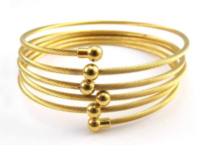 China New Fashion 18 K Yellow Gold Plated Twist Wire Mesh Hand Bangle Charm Bracelets Fashion Jewelry Women Bijoux for sale