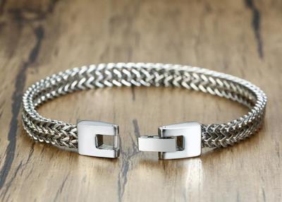China High Polish Stainless Steel Keel Chain Link Mens Silver Clasp Bracelet for sale