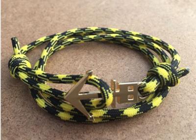 China Gold Plated Nautical Skull Anchor Bracelet Trashness Zinc Alloy Charm Paracord Nylon Rope for sale