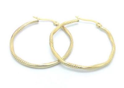 China Fashion 316 Stainless Steel Earrings Hoop Clip , Twisted Gold Bamboo Earring for sale