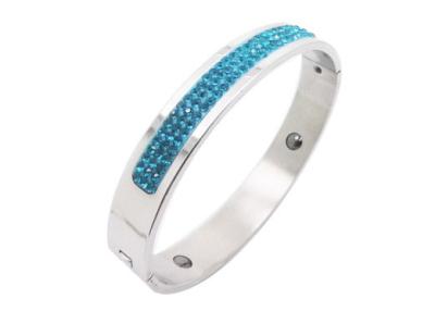 China Turquoise Crystal Pastel Color Enameled Mens Stainless Steel Magnetic Bracelets for sale