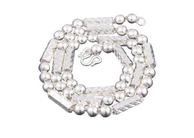 China Luxury Traditional Handmade Sterling Silver Chains Pillar And Round Ball Mixed Style for sale