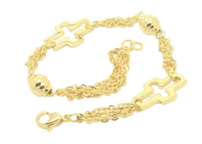 China Jewelry Chain Stainless Steel Bangle Bracelets , Gold Mens Chain Bracelet Charms Link for sale