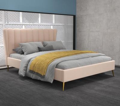 China Double Size Upholstered Bed Frame Fabric High Grade With USB Headboard for sale