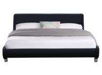 China plywood Black Faux Leather Upholstered Bed Europe Style Curve Shape for sale