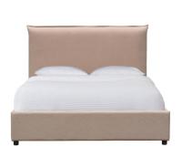 China King Size Upholstered Bed Frame Plywood Foam Fabric Material Comfortable High Headboard for sale