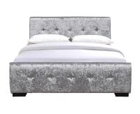 China OEM ODM Open Storage Bed Tufted Crystal Buttons Silver Crush Velvet Side for sale
