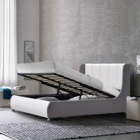 China High Headboard Queen Size Upholstered Bed Frame With Storage Ear Siderails for sale