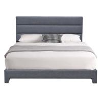 China Modern Queen Size Upholstered Platform Bed With Adjustable Height Headboard for sale