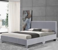 China Double Size Upholstered Platform Bed Frame With Sturdy Wooden Slats OEM ODM for sale