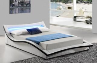 China Faux Leather LED Upholstered Bed Frame King Size Comfortable For Sleep FSC for sale