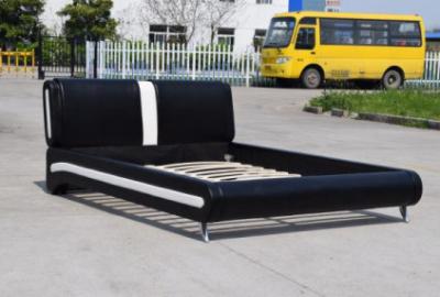 China Bendwood Faux Leather Bed OED OMD Black Upholstered Double Bed Frame for sale