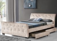 China European Style PU Leather Bed Upholstered Plywood 4 Drawer Storage Bed Frame for sale