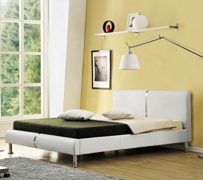 China EN1725 Upholstered Bed Frame PU Leather Plywood With Steel Legs for sale