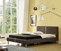 China EN1725 Upholstered Bed Frame PU Leather Plywood With Steel Legs for sale