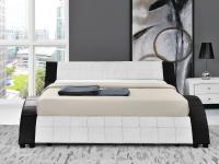 China Upholstered Plywood Bed Frame Wave Shape PU Leather With LED Both Side Rails for sale