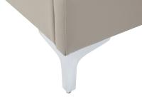 China Plywood Upholstered Sleigh Bed Frame Leather With Dimond Buttons Headboard for sale