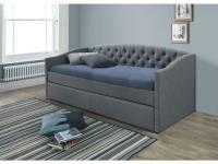 China SUNNY Single 190X200 Tufted Daybed With Trundle Grey Upholstered Daybed for sale
