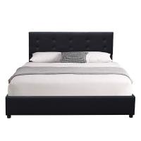 China California King Size Wood Upholstered Headboard Bed Frame Tufted With Four Storage Drawer for sale