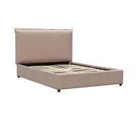 China Customized Upholstered Platform Bed Warm Tufted Grey Linen Fabric for sale