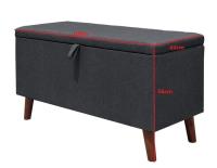 China Dark Grey Fabric Storage Ottoman Hidden Foldable Storage Stool for sale