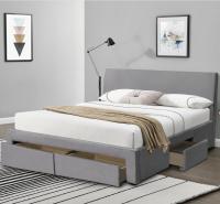 China 4 Drawer Hidden Sliding Storage Bed Grey Velvet Fabric SGS Certificate for sale