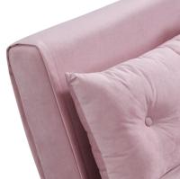 China Tri Foldable Upholstered Trundle Daybed 2 Seater Pink Velvet Sofa Bed Chair for sale