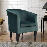 China Yellow Modern Plush Velvet Tub Armchair Timber Frame Wooden Feet For Office Living Room for sale