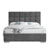 China Dark Grey Velvet Queen Lift Storage Bed 140x190cm With Elevating Mattress for sale