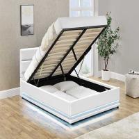 China White Solid Back Gas Lift Queen Storage Bed Comfortable For Sleep FSC for sale