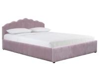 China Upholstered Gas Lift Storage Bed Double Size Pink Color Plush Velvet Fabric for sale
