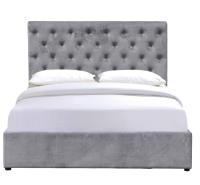 China High Comfortable King Size Upholstered Bed Tufted Buttons Headboard Gas Lift Storage Bed for sale