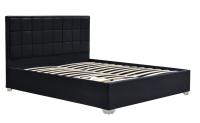 China Black Plush Velvet Upholstered Gas Lift Bed Stain Resistant With Four Metal Feet for sale