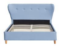 China Modern Wooden Ottoman Double Bed Dark Grey Velvet Luxury Curved Headboard for sale