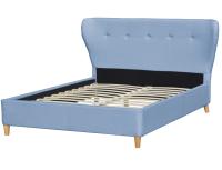 China Modern Wooden Ottoman Double Bed Dark Grey Velvet Luxury Curved Headboard for sale