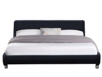 China Modern Black Faux Leather Upholstered Bed Double Size For Bedroom for sale