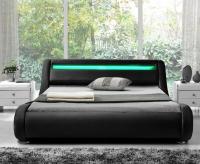 China Luxury Chesterfield Upholstered Bed Frame King Size Curved Headboard for sale