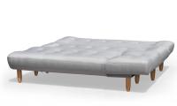 China L Shaped Folding Futon Sofa Bed Dark Gray Polyester Upholstered Modern Convertible for sale