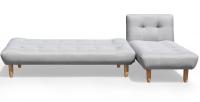 China L Shaped Folding Futon Sofa Bed Dark Gray Polyester Upholstered Modern Convertible for sale