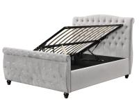 China Crushed Velvet Chesterfield Sleigh Ottoman Storage Bed Gas Lift Smooth Opening for sale
