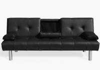 China Faux Leather Three Seater Foldable Sofa Bed With Cup Holder And Bluetooth Speaker for sale