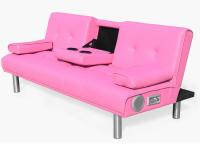 China Modern Faux Leather 3 Seater Foldable Sofa Bed With Fold Down For Living Room for sale