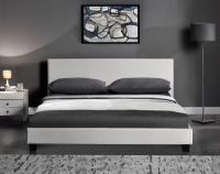 China Modern Designs PU Leather Bed White And Black LED Light For Bedroom for sale