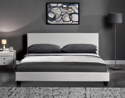 China Modern Designs PU Leather Bed White And Black LED Light For Bedroom for sale