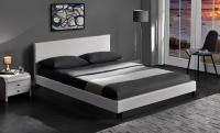 China Modern Designs PU Leather Bed White And Black LED Light For Bedroom for sale