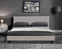 China Modern Designs PU Leather Bed White And Black LED Light For Bedroom for sale