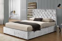 China King Size Frabric Upholstered Bed Frame With High Headbroad For Bed Room for sale